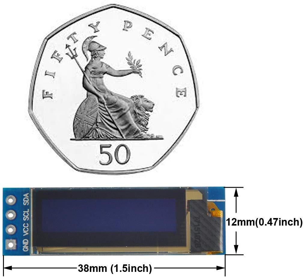 2pcs I2c Oled Display Module 0 91 Inch I2c Ssd1306 Oled Display Module