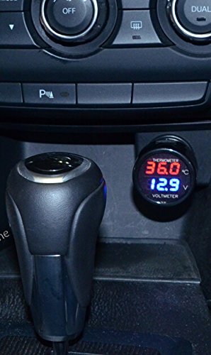 2 in 1 car truck bus voltmeter & thermometer display, 12v 24v battery – JZK
